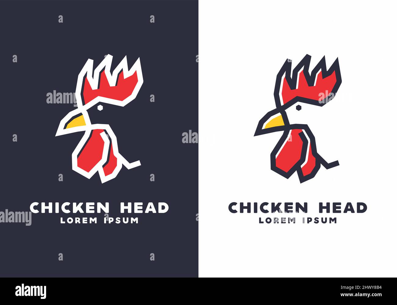Stiff art style of chicken head design Stock Vector Image & Art - Alamy
