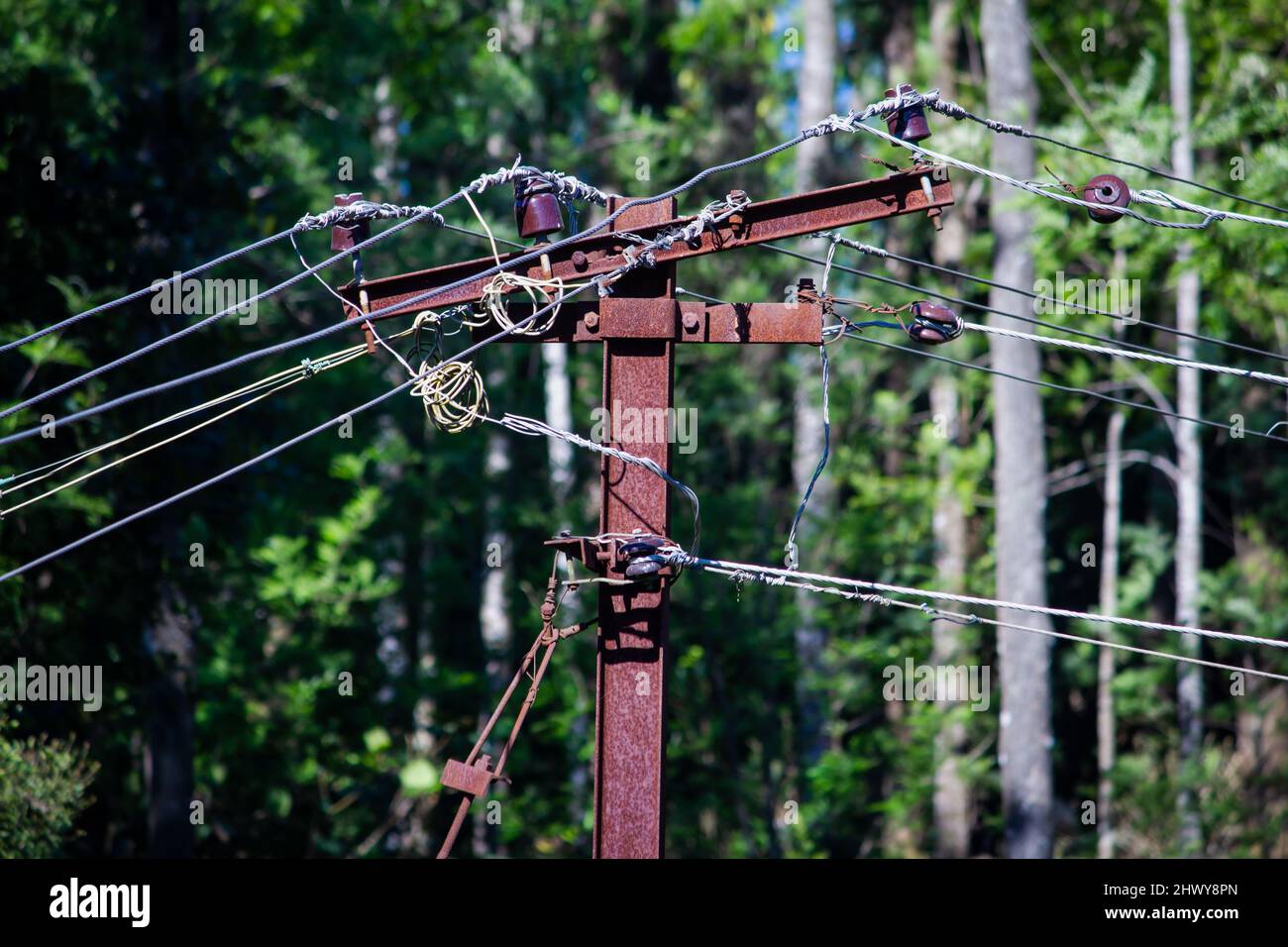 Overhead power lines in rural area hi-res stock photography and images ...