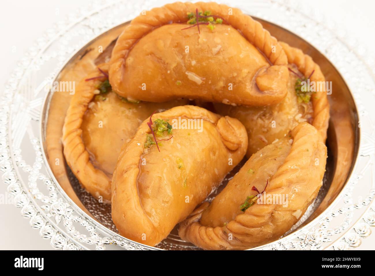 Indian Mithai Gujia Also Called Gujiya, Pirukiya, Pirukia, Pedakiya ...