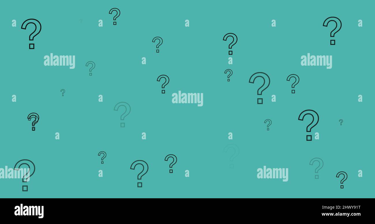 Image of question marks on green background Stock Photo - Alamy