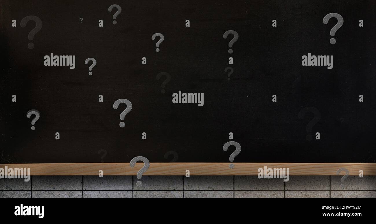 Image of question marks on black background Stock Photo - Alamy