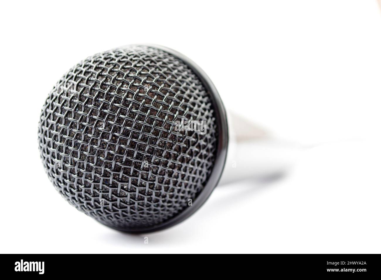 microphone on isolated white background Stock Photo - Alamy