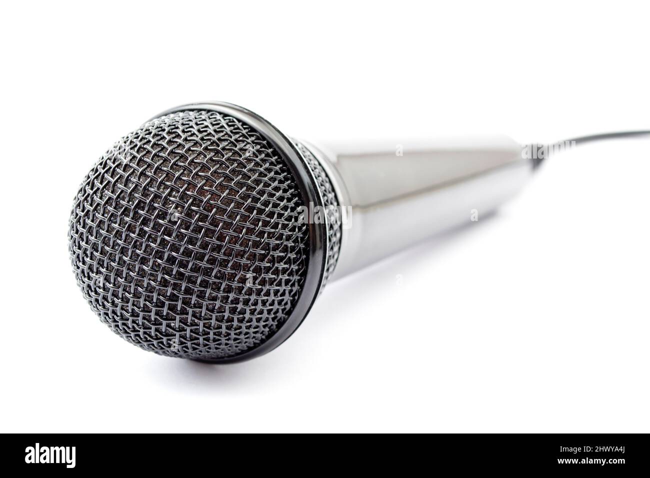 microphone on isolated white background Stock Photo - Alamy