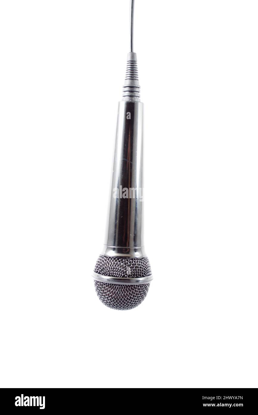 microphone on isolated white background Stock Photo - Alamy