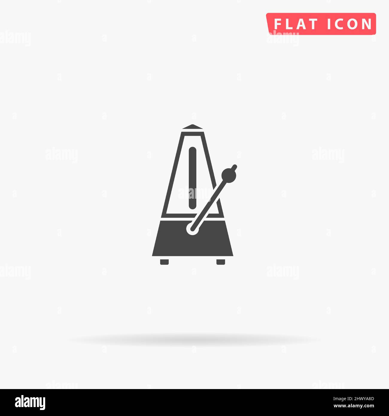 Metronome flat vector icon. Hand drawn style design illustrations Stock ...
