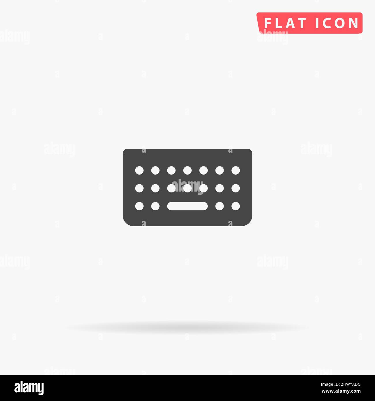 Keyboard flat vector icon. Hand drawn style design illustrations Stock ...