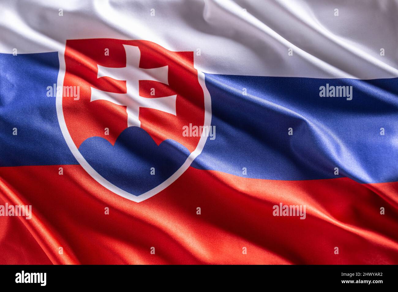 Waving flag of Slovakia. National symbol of country and state Stock ...