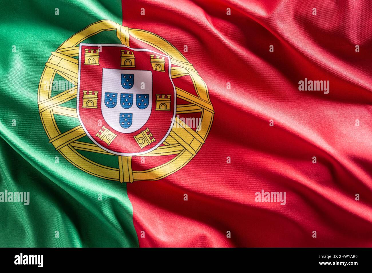 Waving flag of Portugal. National symbol of country and state Stock ...