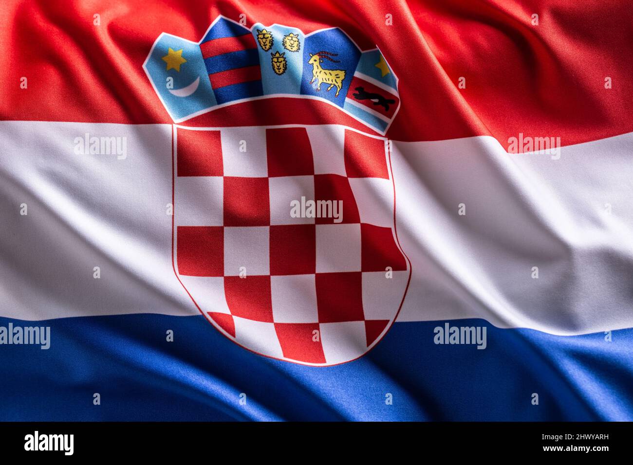 Waving flag of Croatia. National symbol of country and state Stock ...