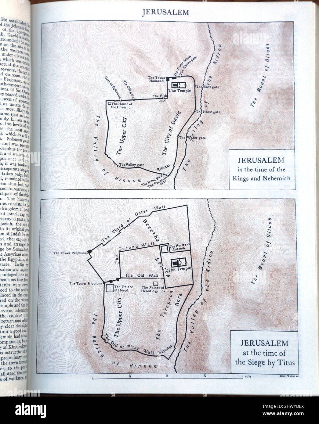 Encyclopedia Britannica Eleventh Edition. Showing a Map of Jerusalem ...