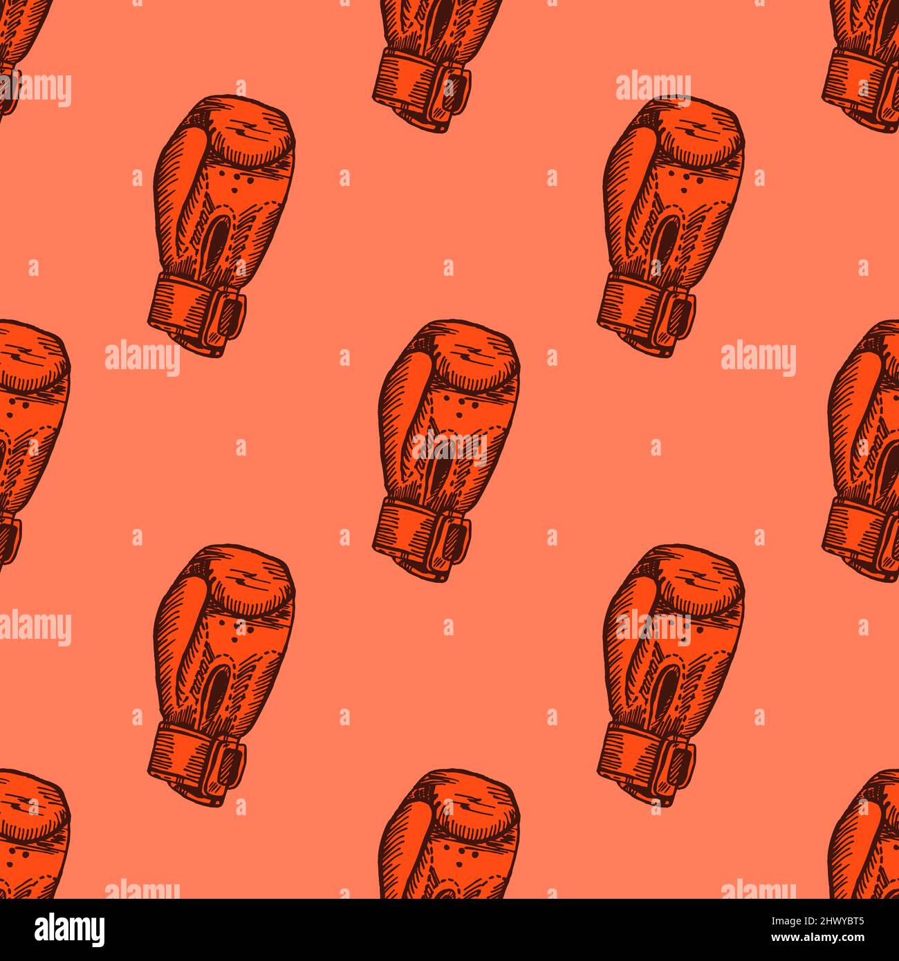 Boxing gloves seamless pattern. Vintage sport inventory background ...