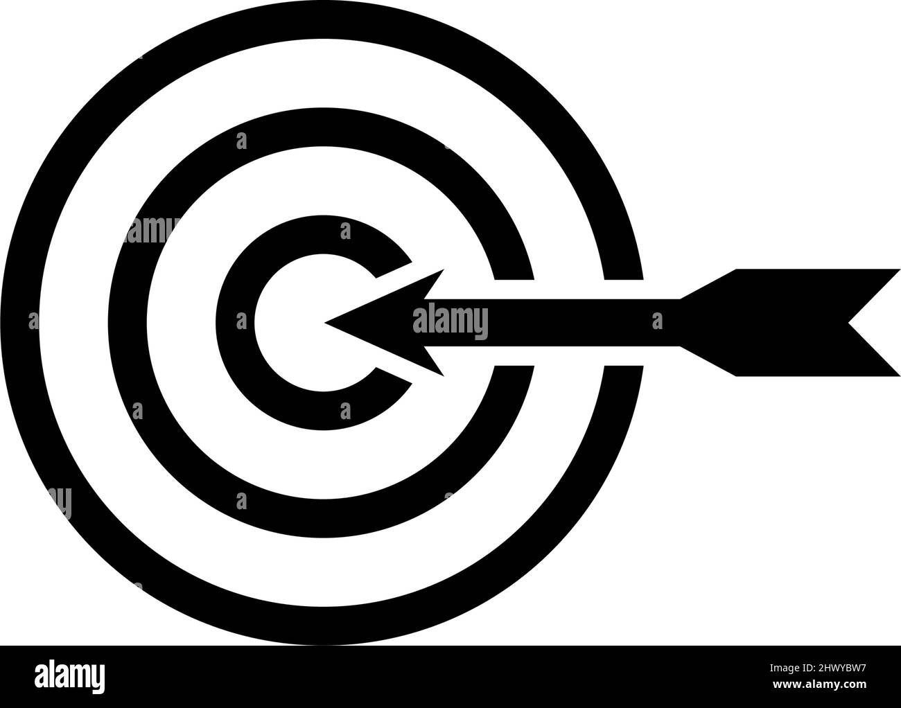 Targeting Bullseye Arrow, Marketing Target. Flat Vector Icon ...