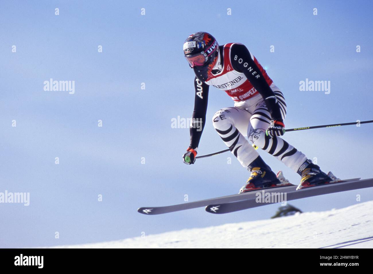 Katja SEIZINGER, GER, skier, downhill action, in Cortina D ÄôAmpezzo ...