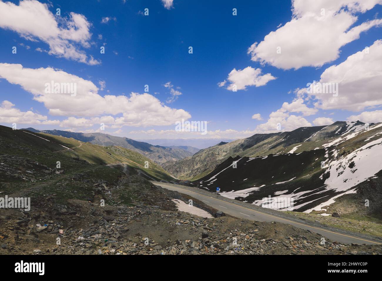 Amazing View to the Mountain Road Babusar Pass in Pakistani Gilgit ...
