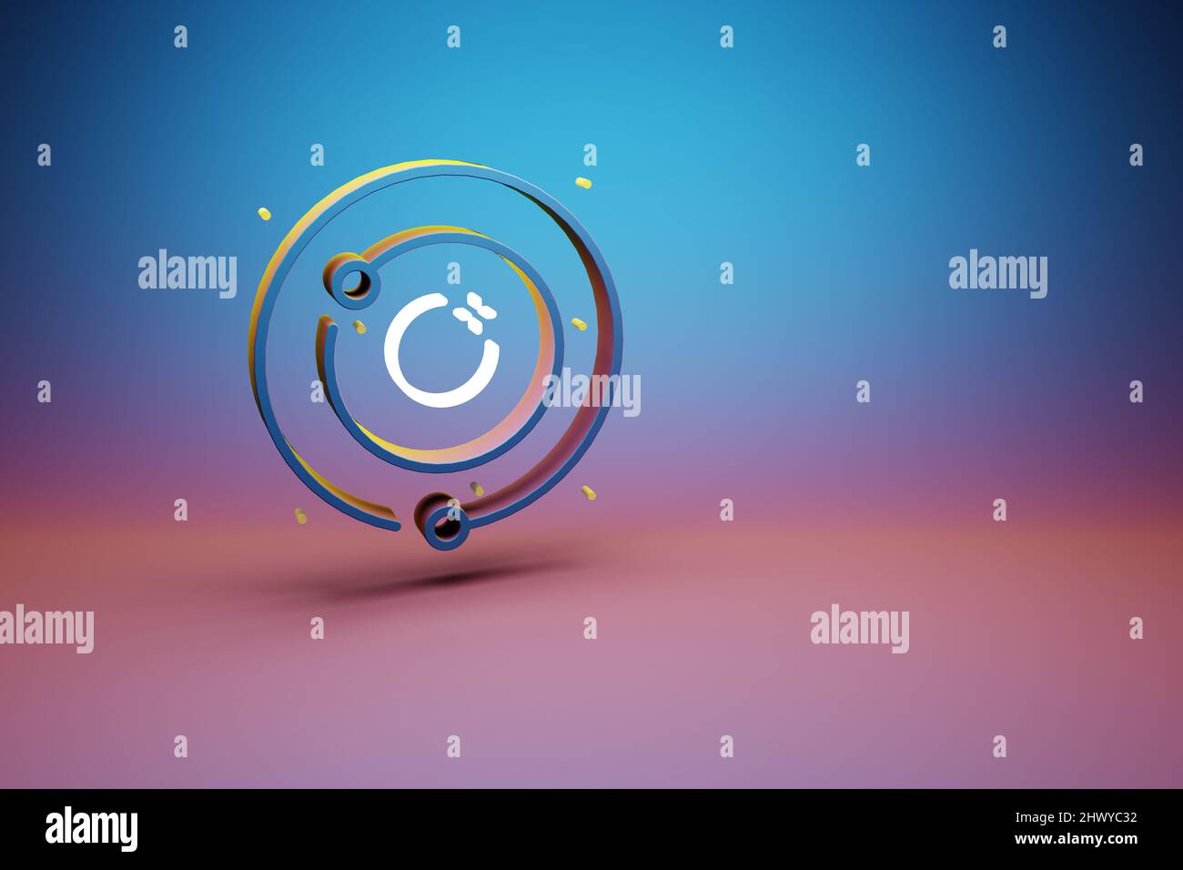 Beautiful abstract illustrations Solar System symbol icon on a bright ...