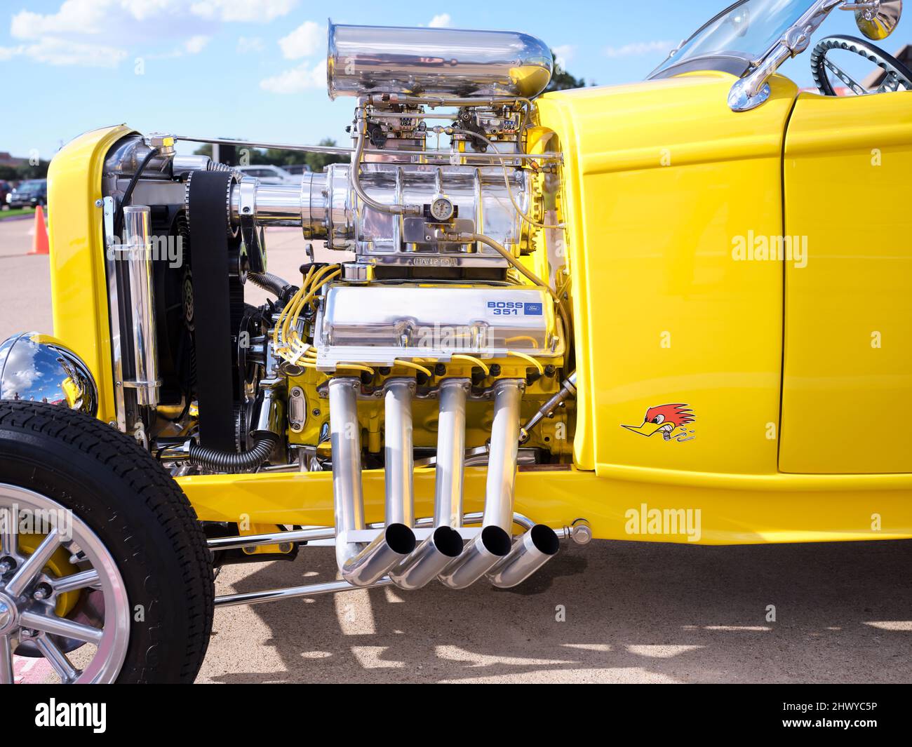 Yellow american hot rod car hi-res stock photography and images - Alamy