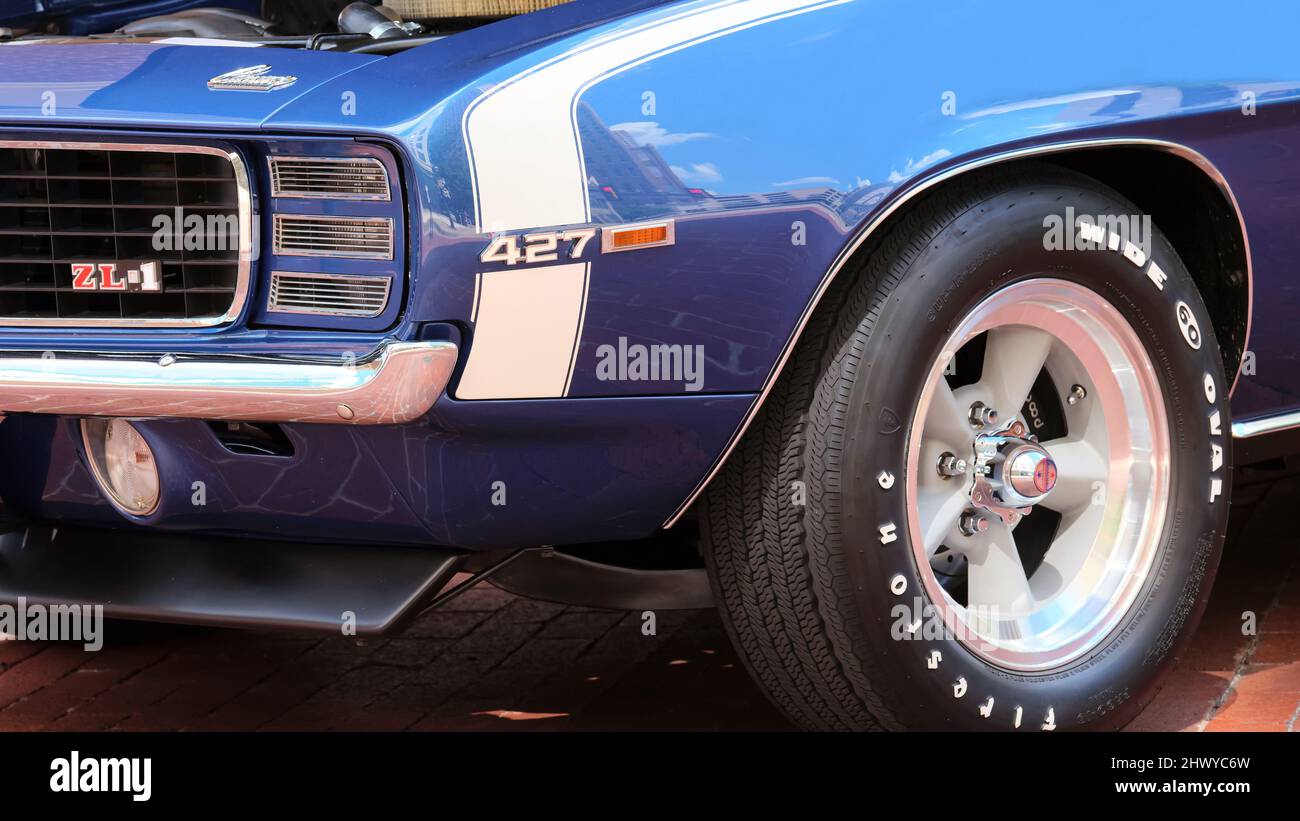 1970's Blue Chevy 427 Stock Photo - Alamy