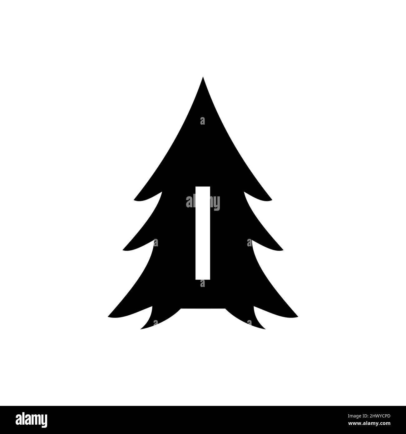 Pine Tree Logo Design On Letter I Template. Pine Tree Hotel Resort Wood ...