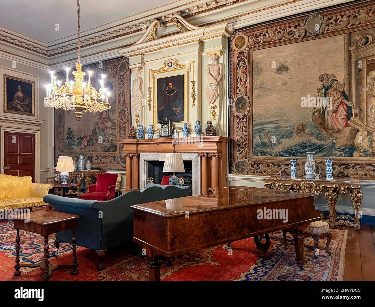 The Entrance Hall in Lyme Hall near Disley in Cheshire, England Stock ...