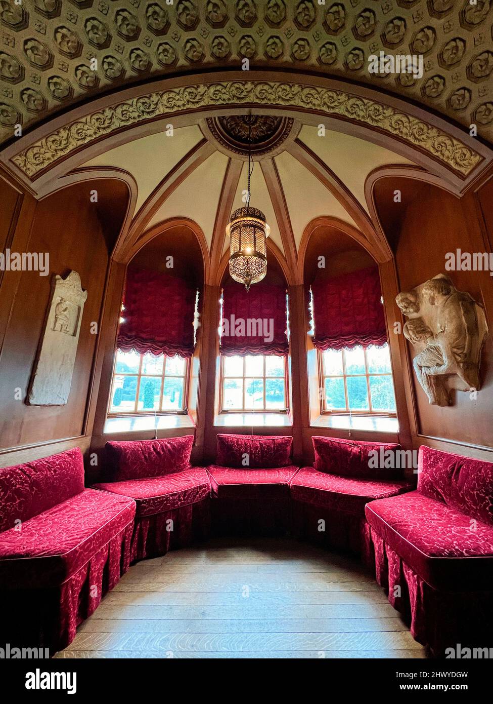 Architectural detail in Lyme Hall near Disley in Cheshire, England ...