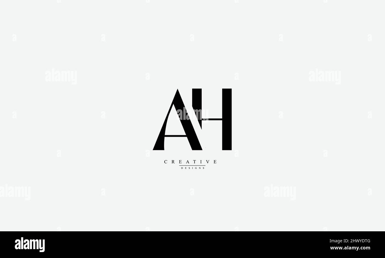 Logo and symbol design with alphabet ah and letters hi-res stock ...