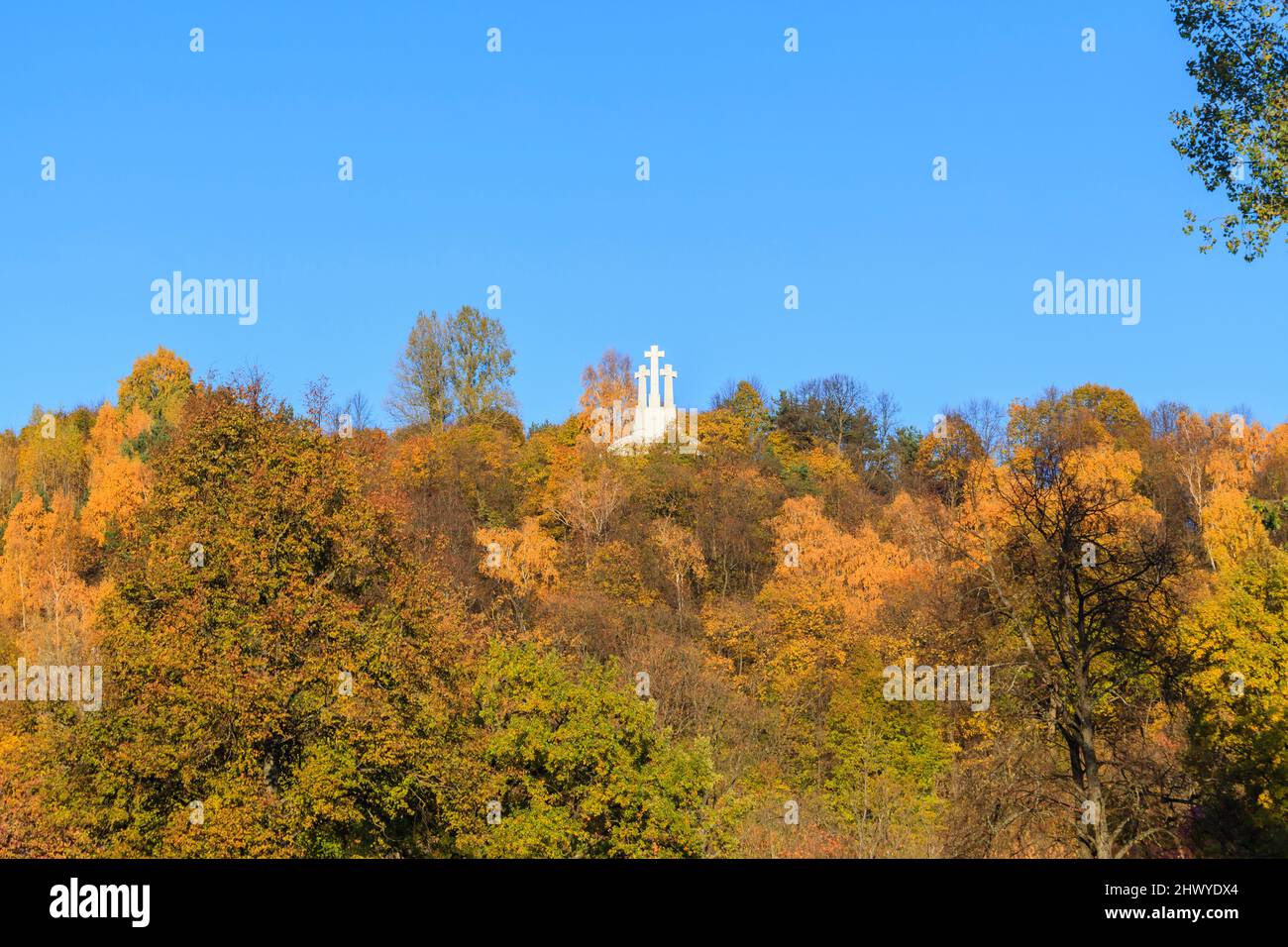 The Three Crosses monument on the Hill of Three Crosses (Bald Hill ...