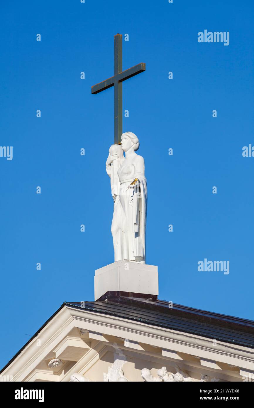 Statue of St Helena above the entrance to Vilnius Cathedral in ...