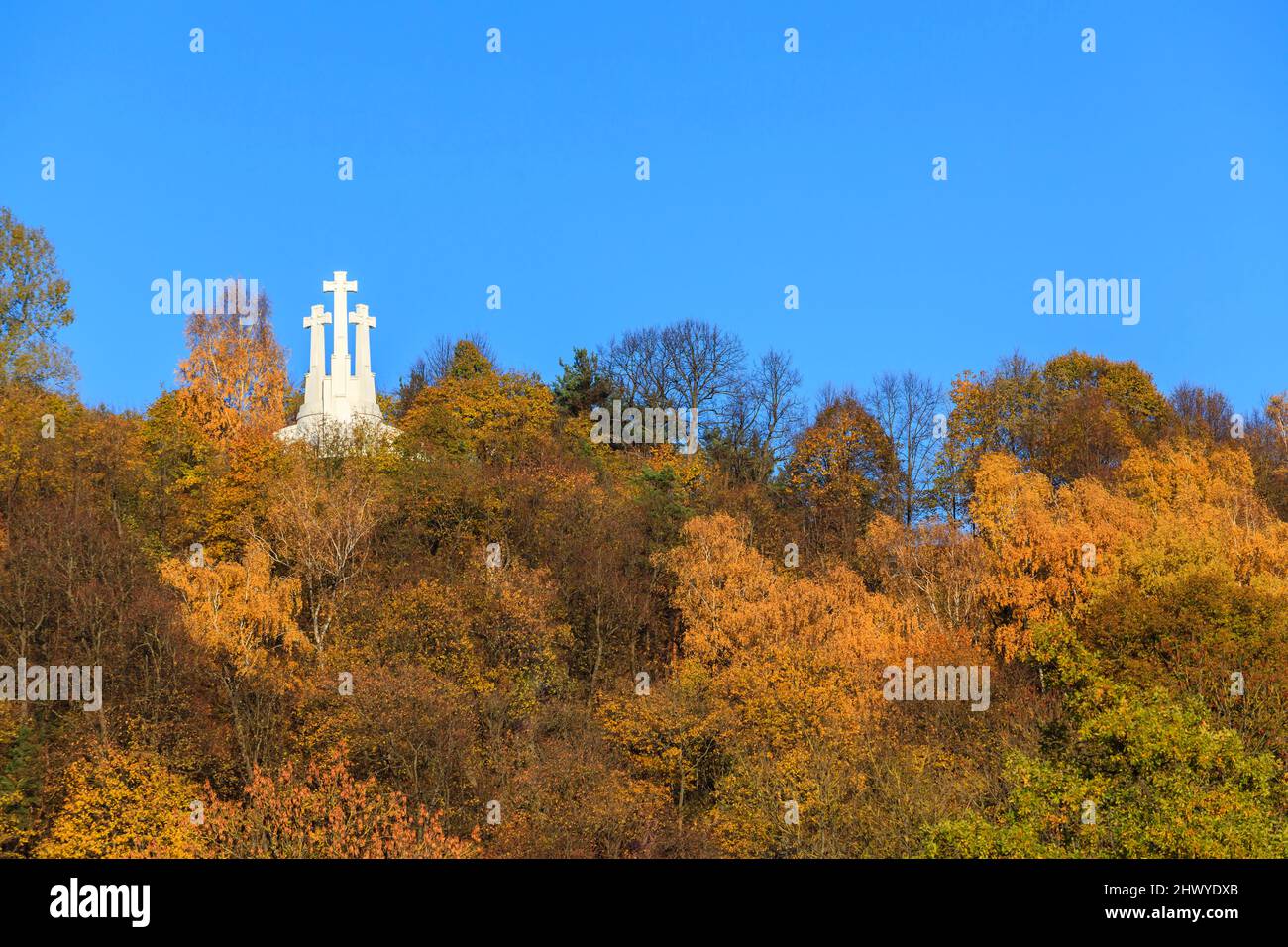 The Three Crosses monument on the Hill of Three Crosses (Bald Hill ...