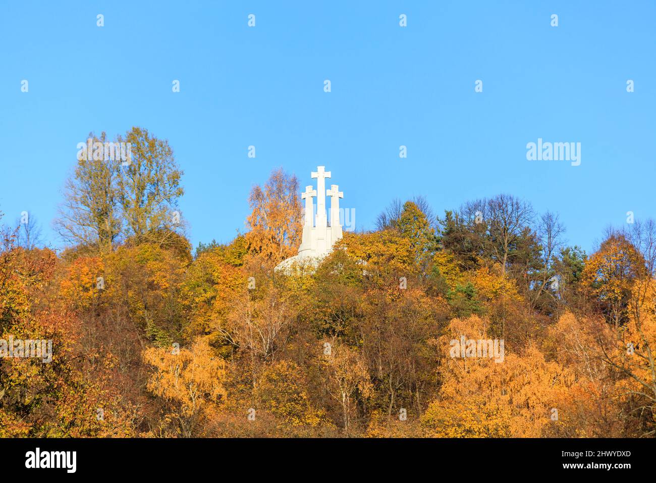 The Three Crosses monument on the Hill of Three Crosses (Bald Hill ...