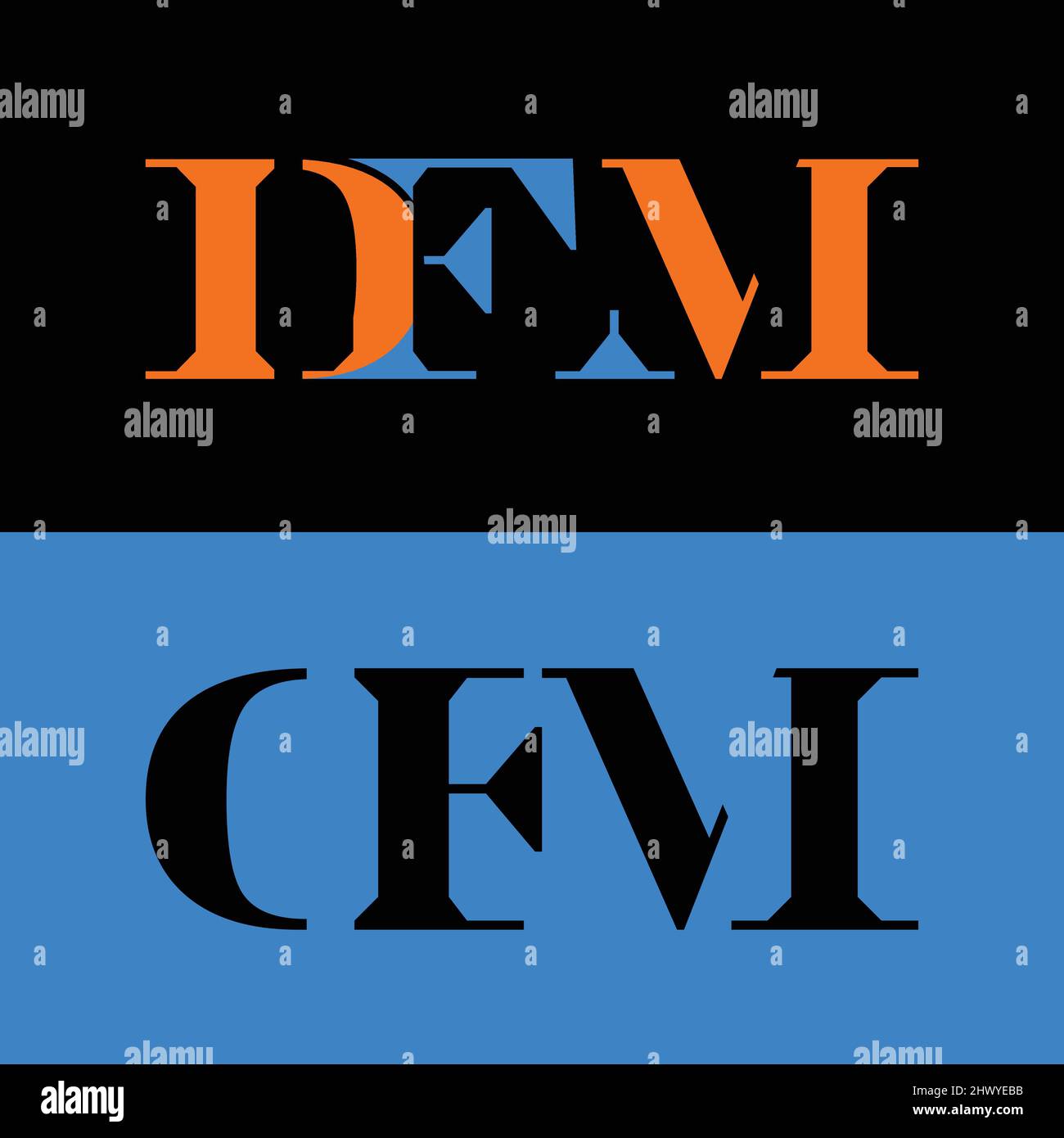 DFM letter logo design. Flat, modern, and stylish logo Stock Vector ...