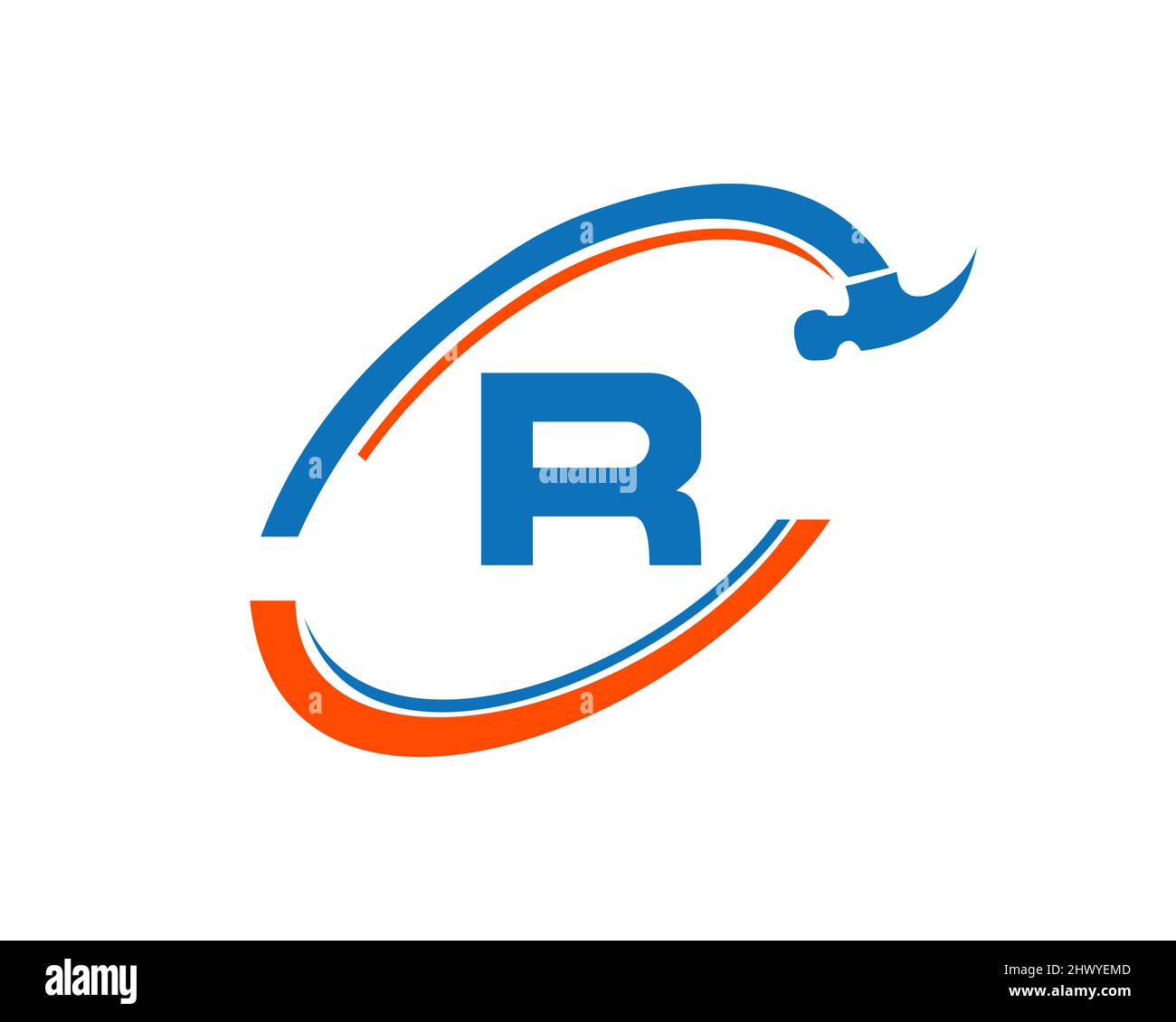 Home Repair logo with R letter vector. Home Construction Logo with R ...
