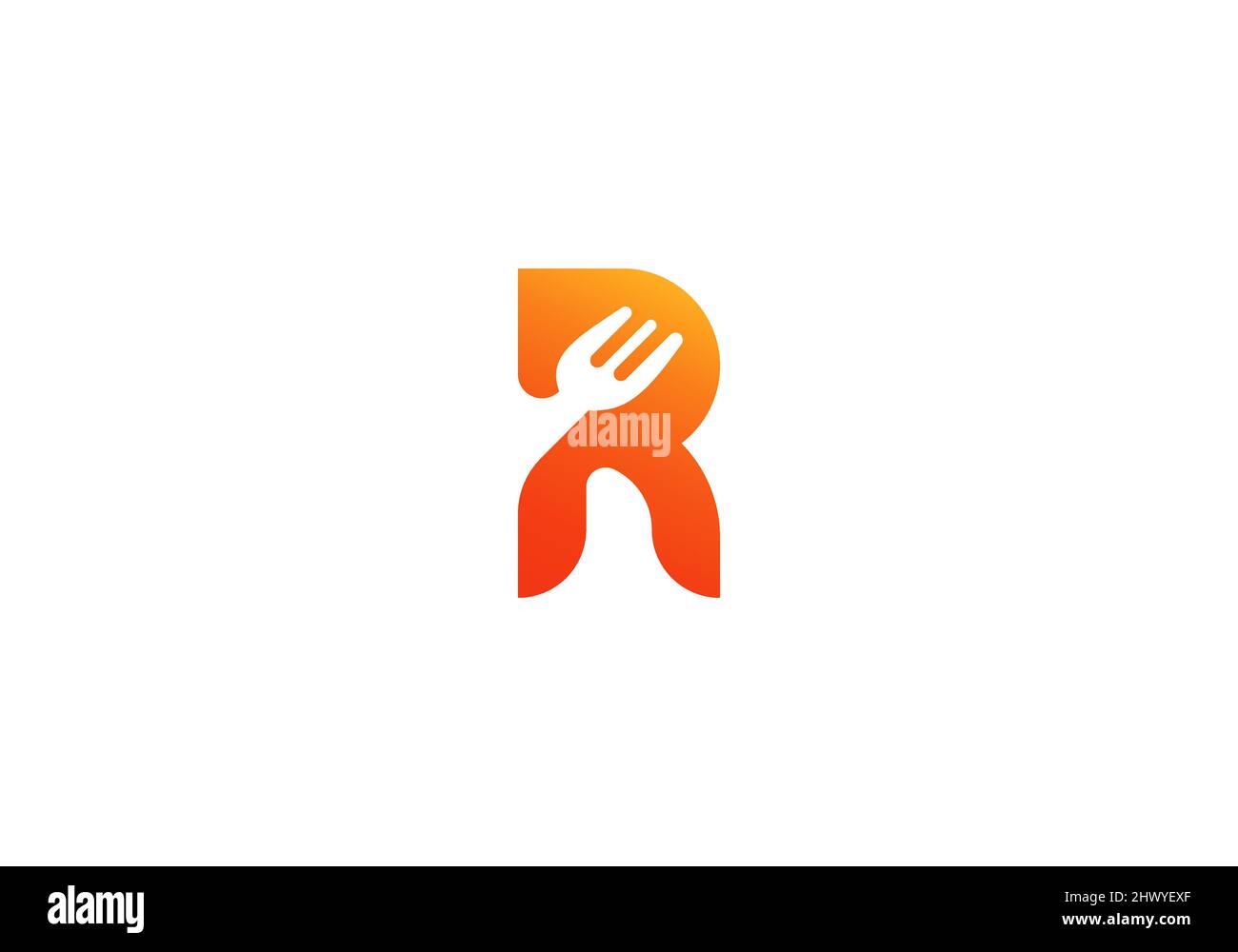 Restaurant Logo Design On Letter R With Spoon And Fork Concept Template ...