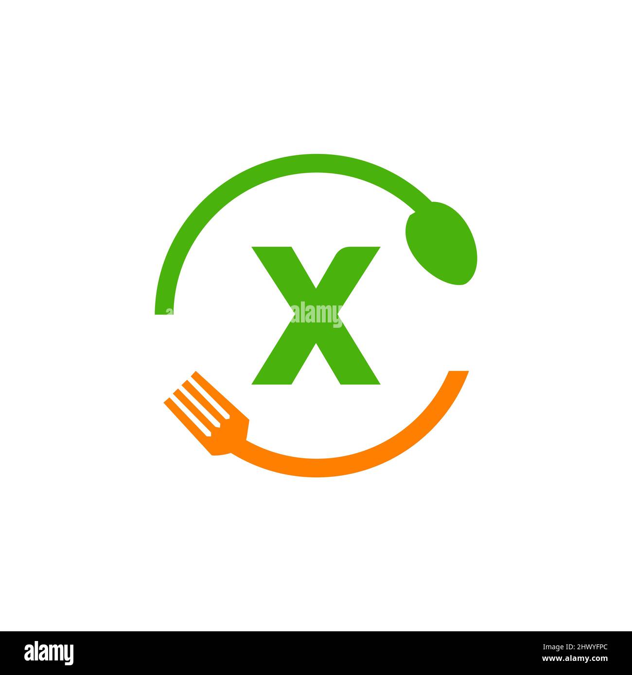 Restaurant Logo Design On Letter X With Spoon And Fork Concept Template ...