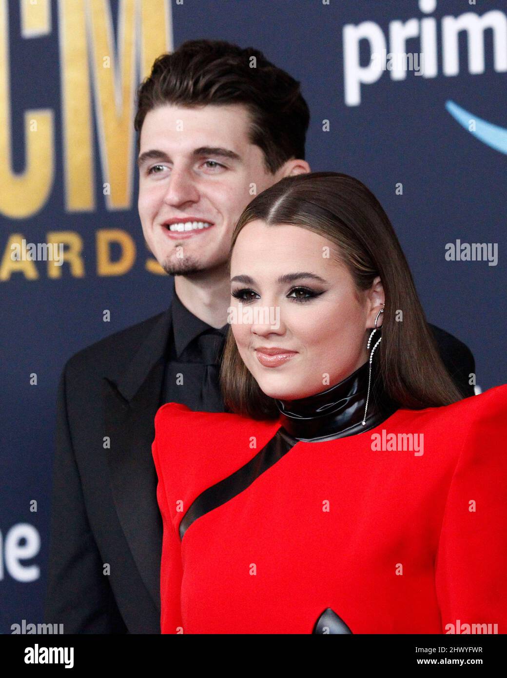 Las Vegas, NV, USA. 7th Mar, 2022. Cade Foehner, Gabby Barrett at ...
