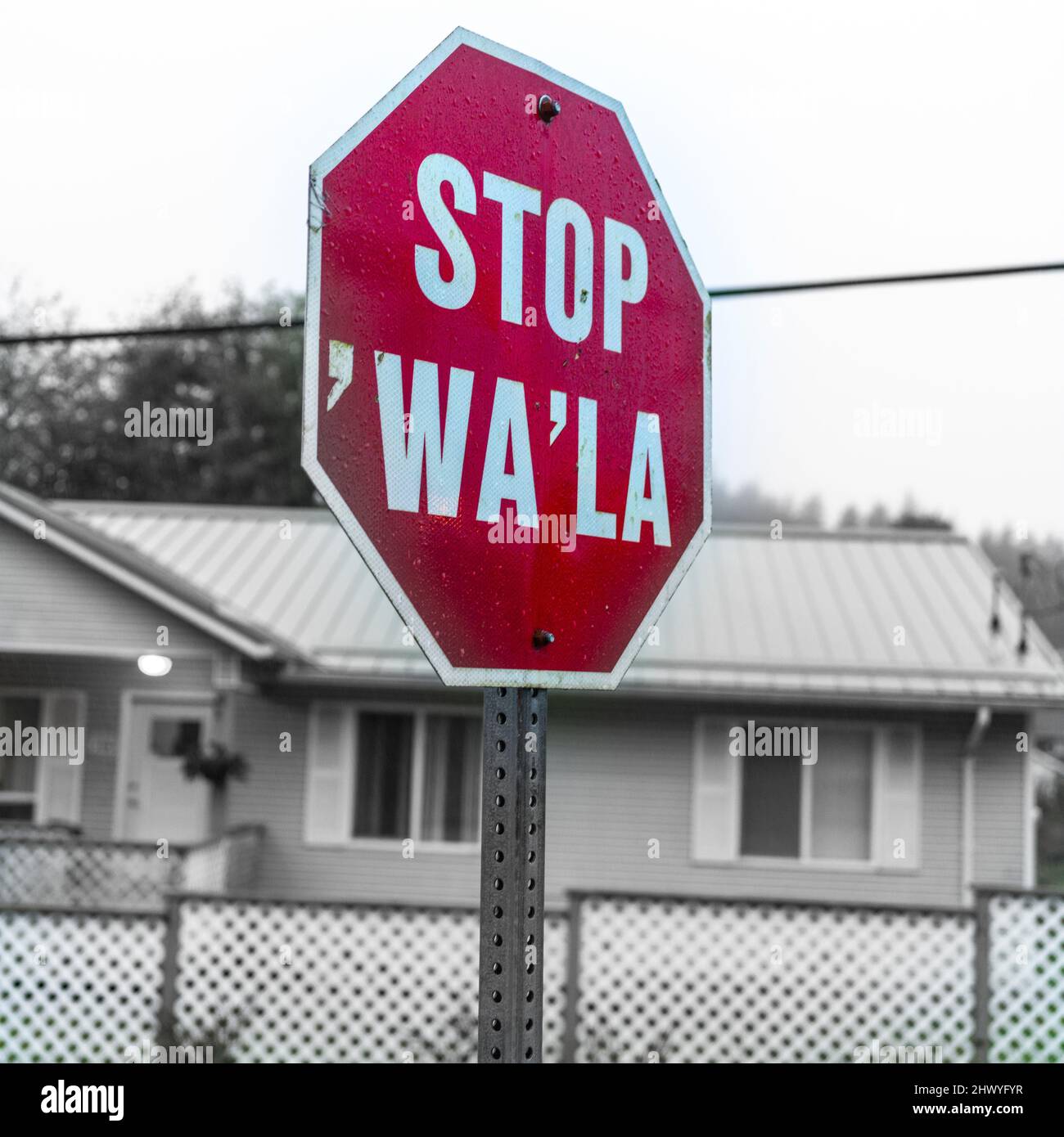 Traffic Stop Sign in the Village of Alert Bay on Cormorant Island ...