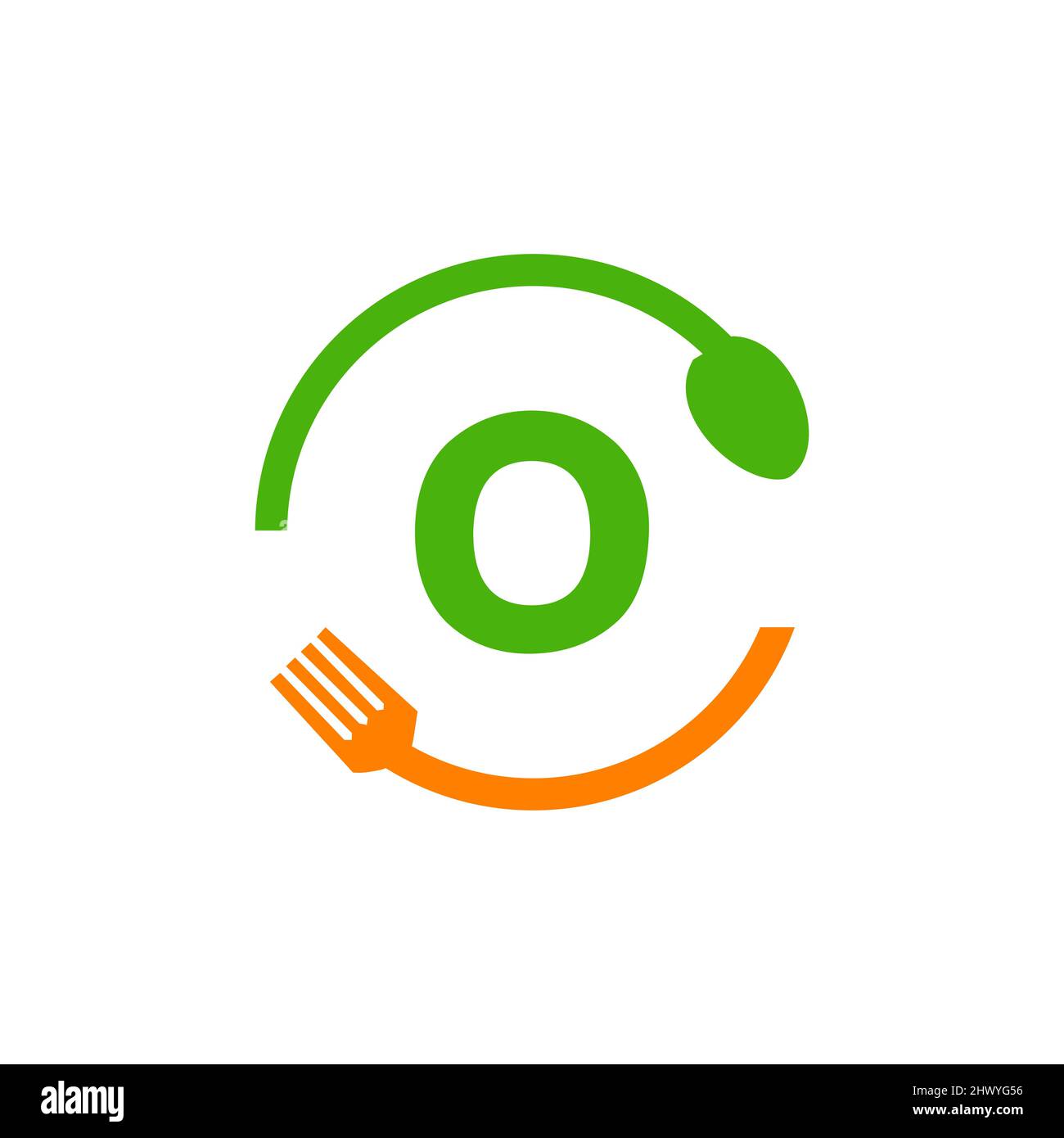 Restaurant Logo Design On Letter O With Spoon And Fork Concept Template ...