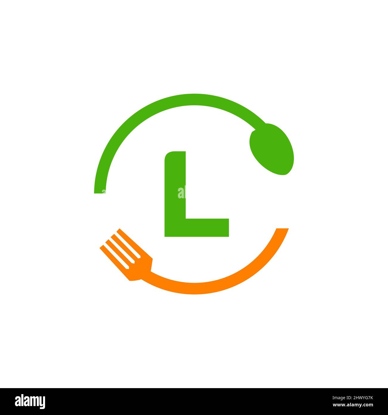 Restaurant Logo Design On Letter L With Spoon And Fork Concept Template ...
