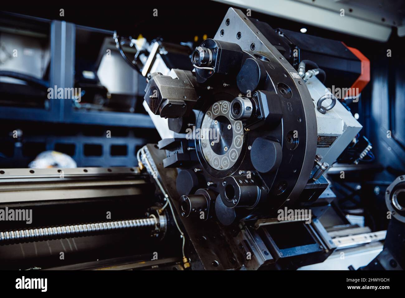 Machine robot CNC turning milling factory metal industry Stock Photo ...