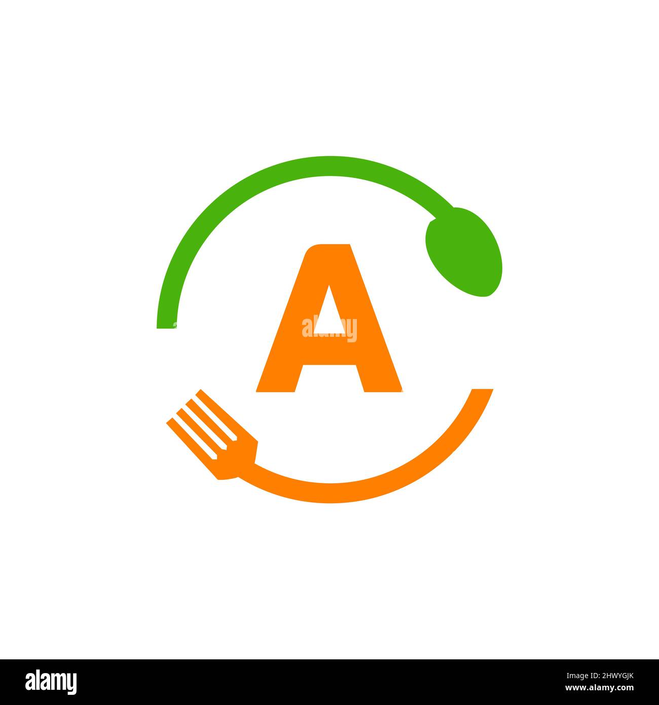 Restaurant Logo Design On Letter A With Spoon And Fork Concept Template ...
