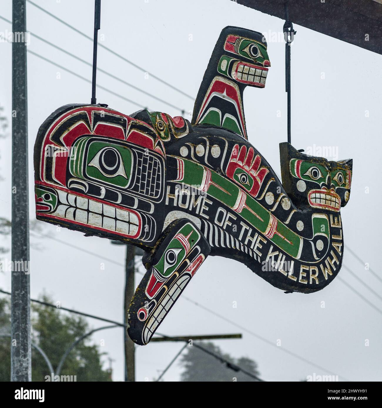 Home of the Killer Whale Sign, Cormorant Island, Johnstone Strait ...