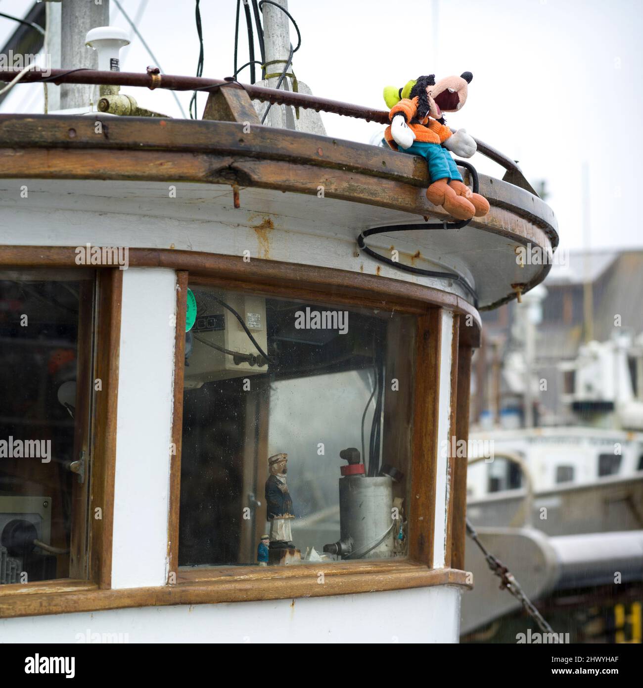 Stuffed Toy on the rooftop of a boat at Alert Bay, Cormorant Island ...