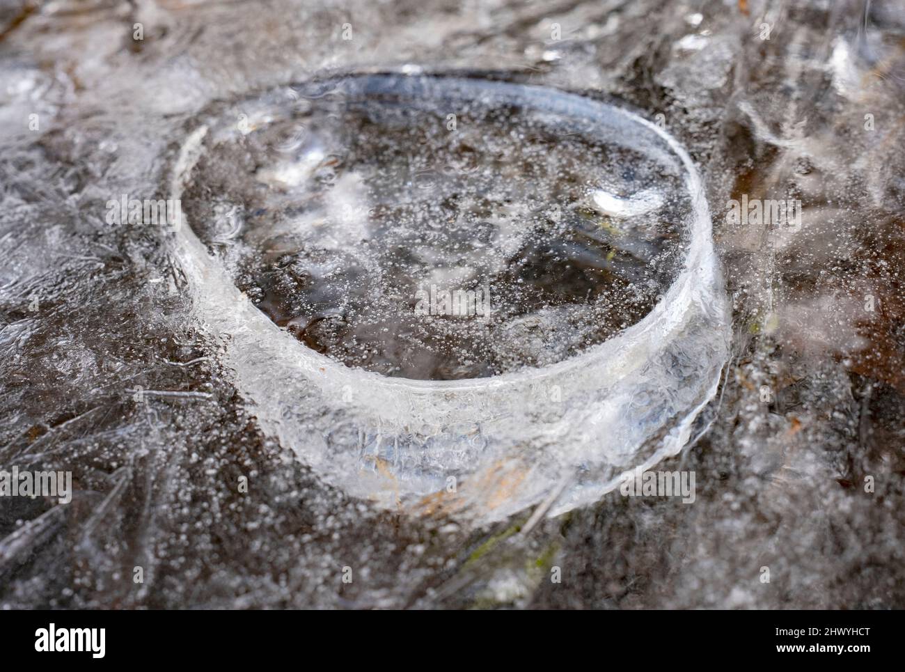 Abstract forms of ice surface in Kemeri National Park, Latvia Stock ...
