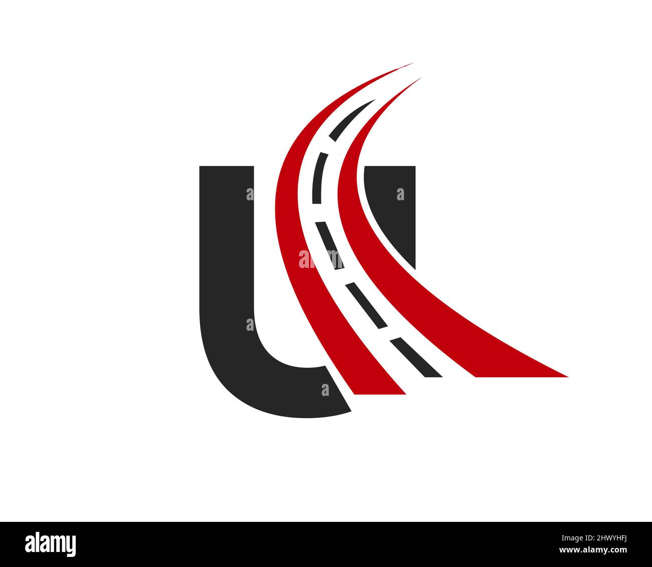 Transport Logo With U Letter Concept. U Letter Road Logo Design ...