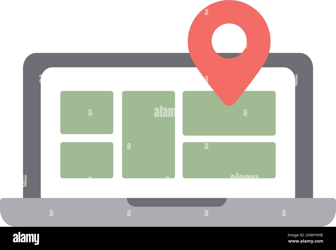 laptop and navigation map Stock Vector Image & Art - Alamy