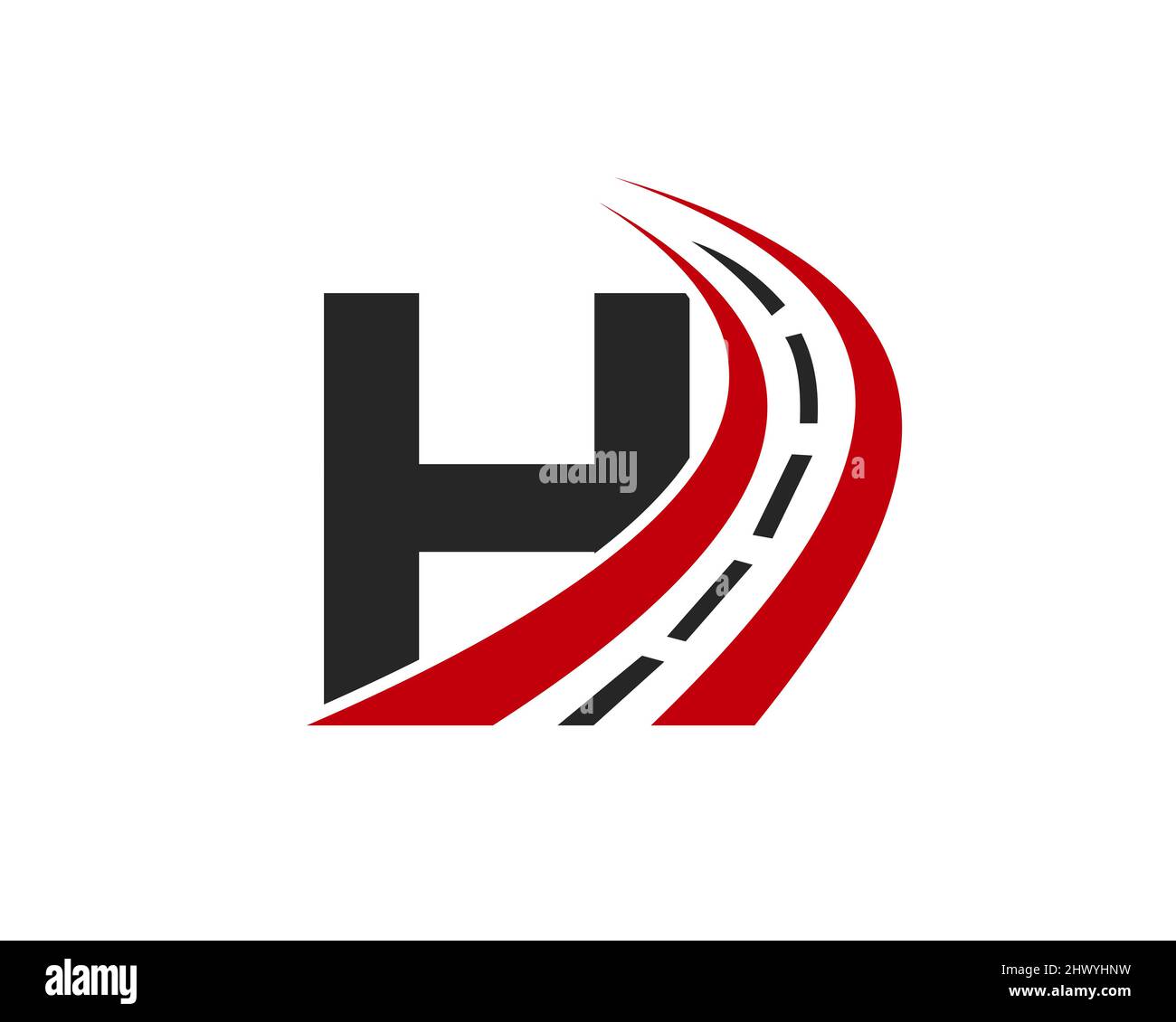 Transport Logo With H Letter Concept. H Letter Road Logo Design ...