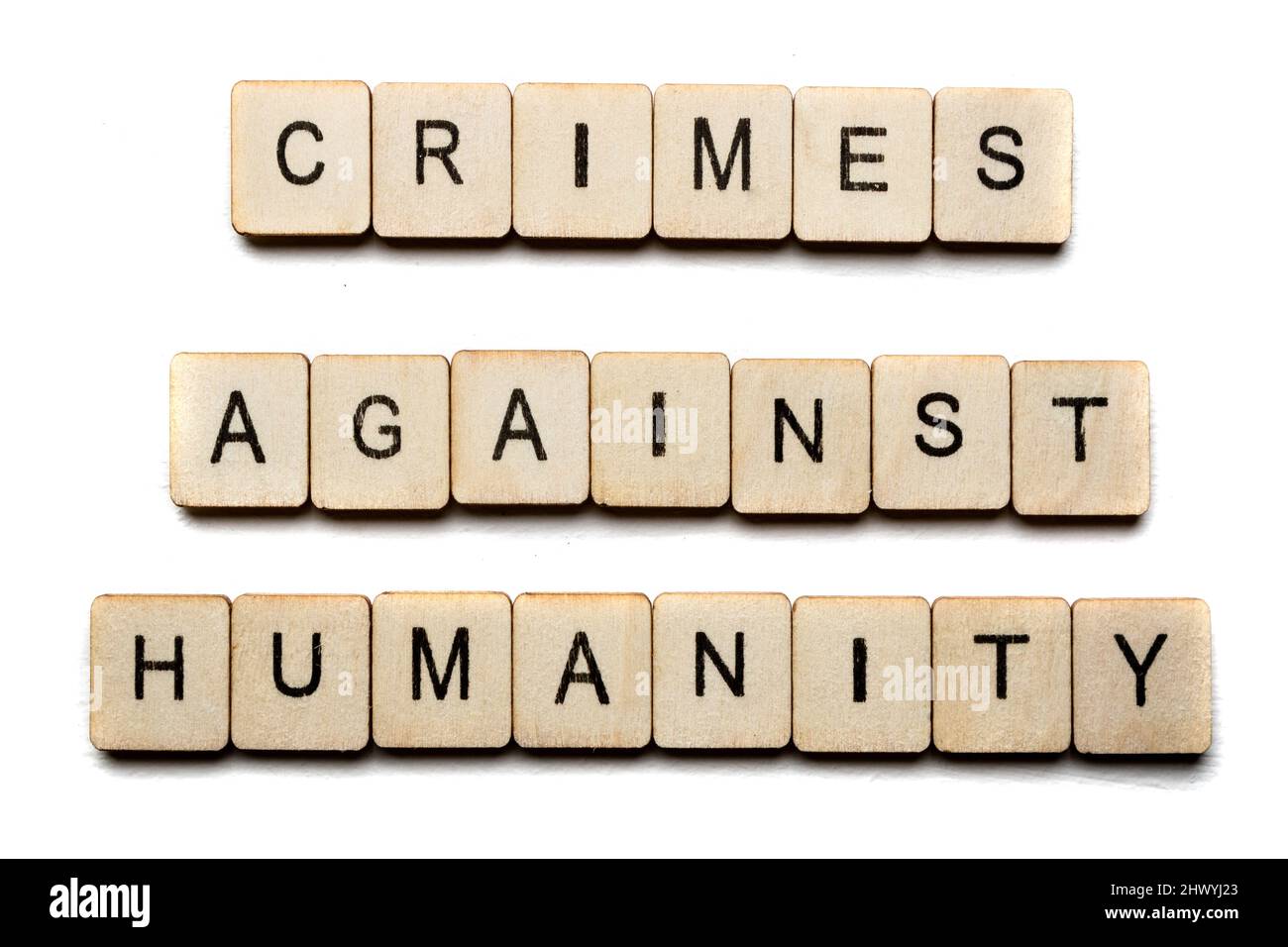 Concept on the War in Ukraine showing a sign reading Crimes Against ...