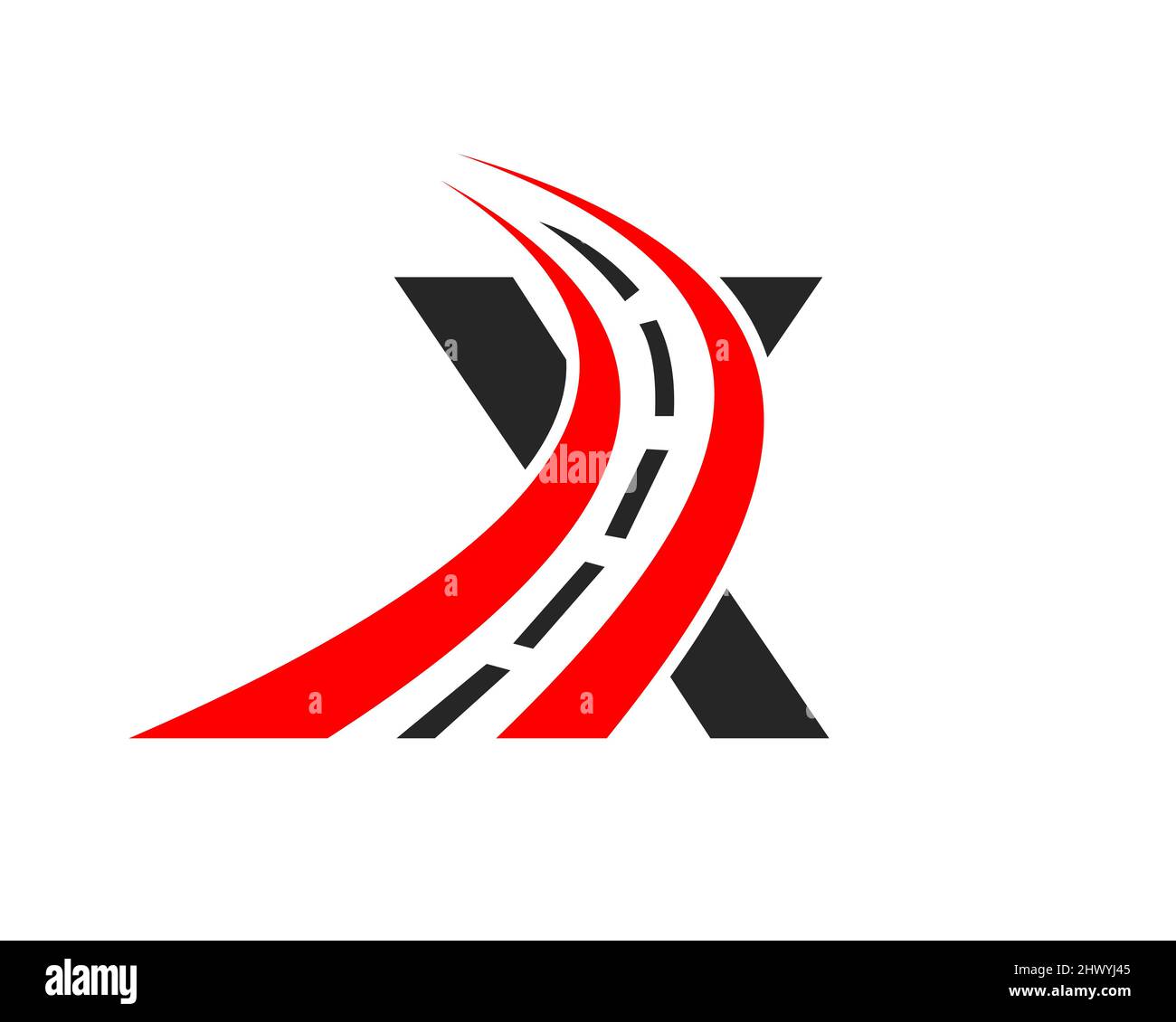 Transport Logo With X Letter Concept. X Letter Road Logo Design ...