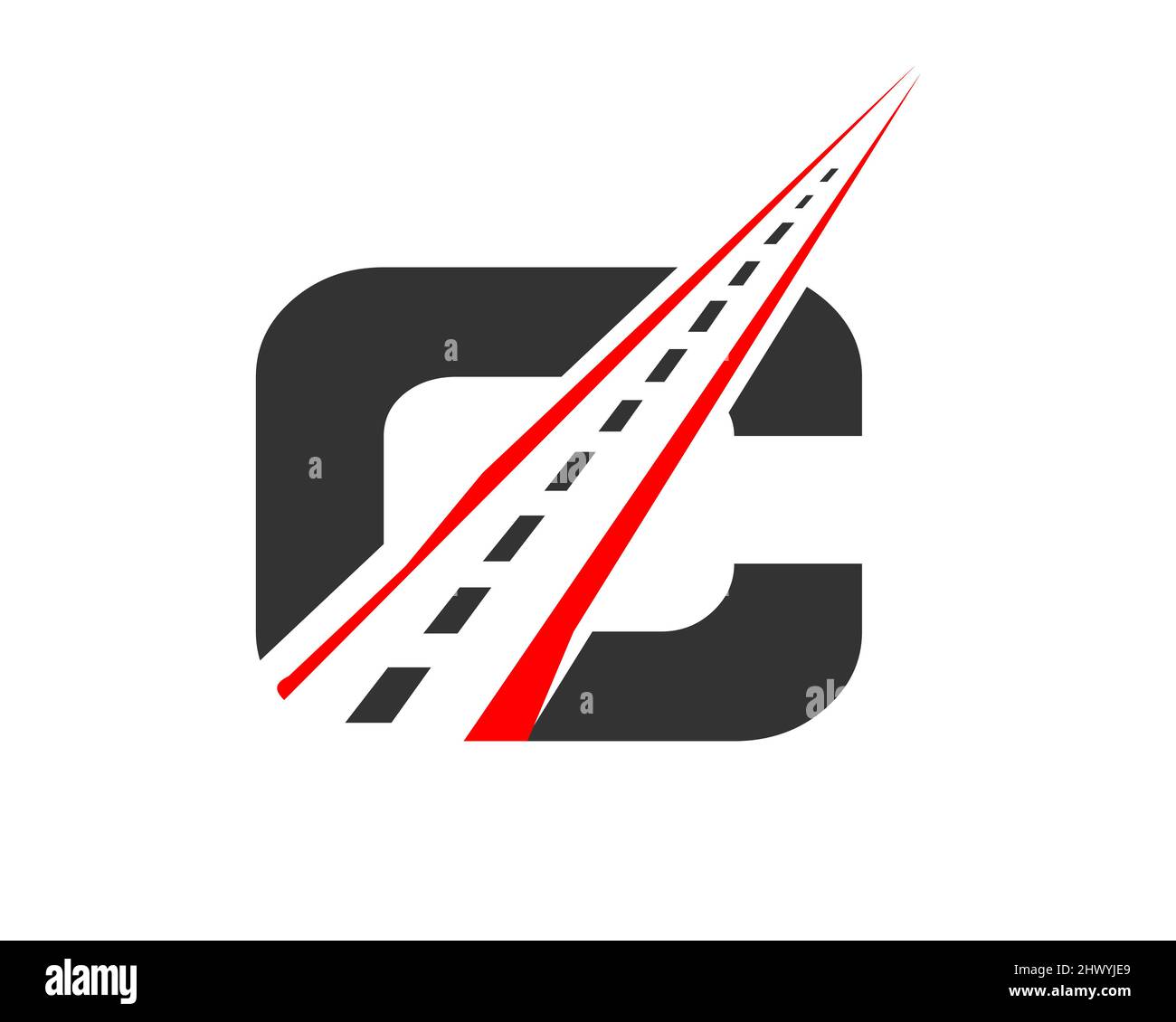 Transport Logo With C Letter Concept. C Letter Road Logo Design ...