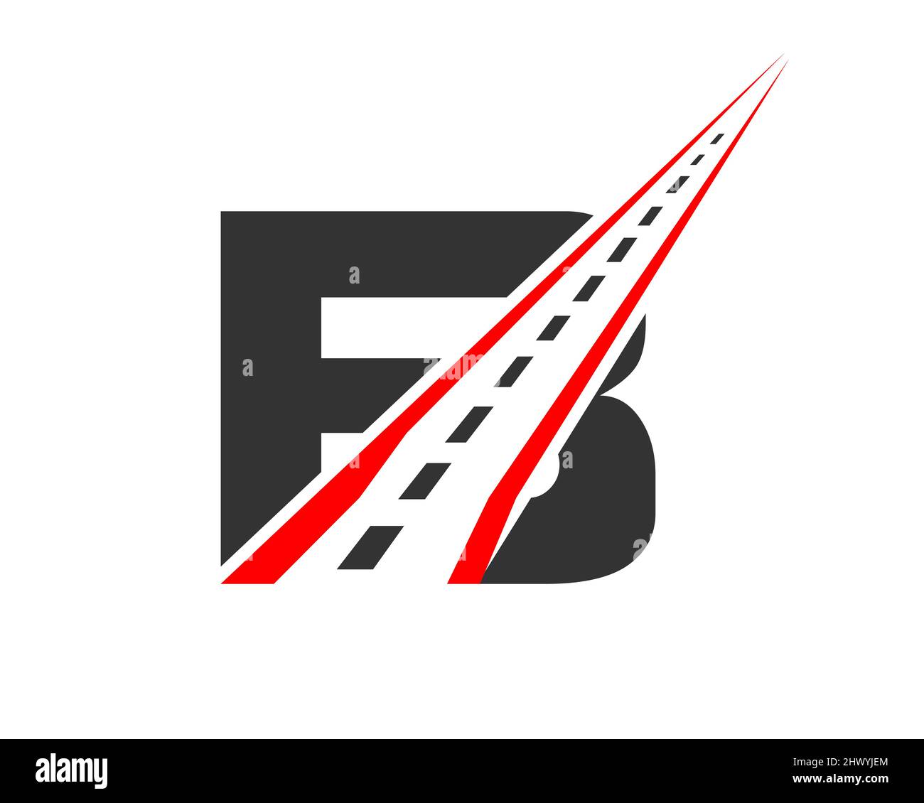 Transport Logo With B Letter Concept. B Letter Road Logo Design ...