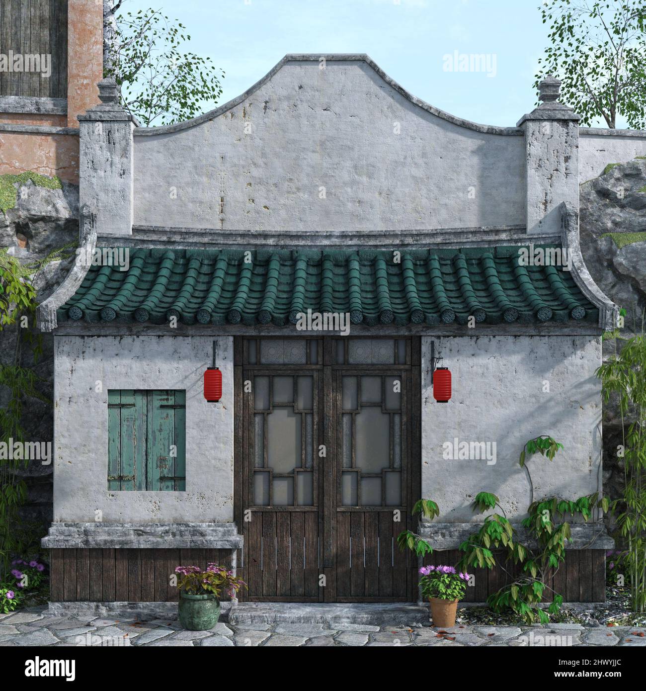 A traditional Chinese building in a rural village Stock Photo - Alamy